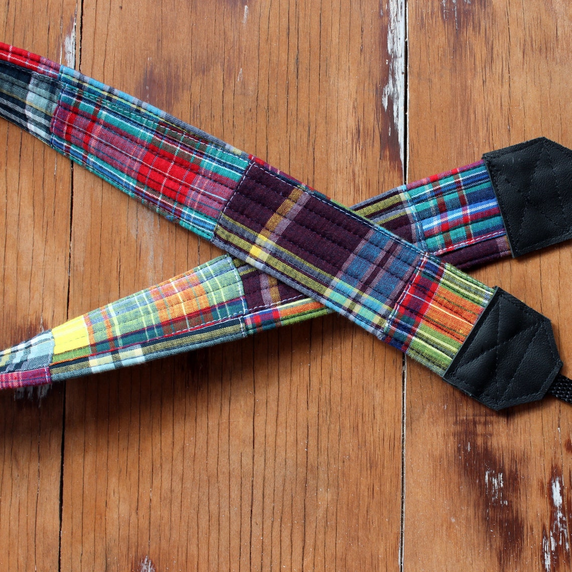 Madras Plaid Patchwork Camera Strap for Men and Women - Etsy