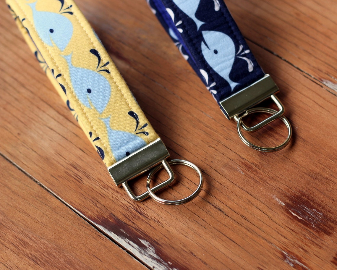 Whale Cotton Key Holder Wristlet for Keys Preppy Key Fob | Etsy