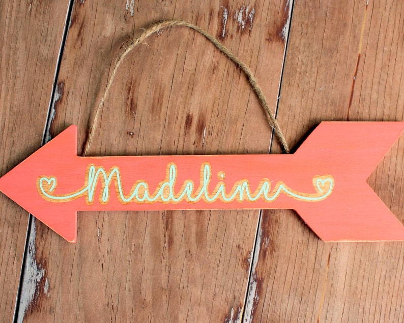 Rustic Arrow Name Sign Bedroom Wall Art Woodsy Arrow Plaque - Etsy