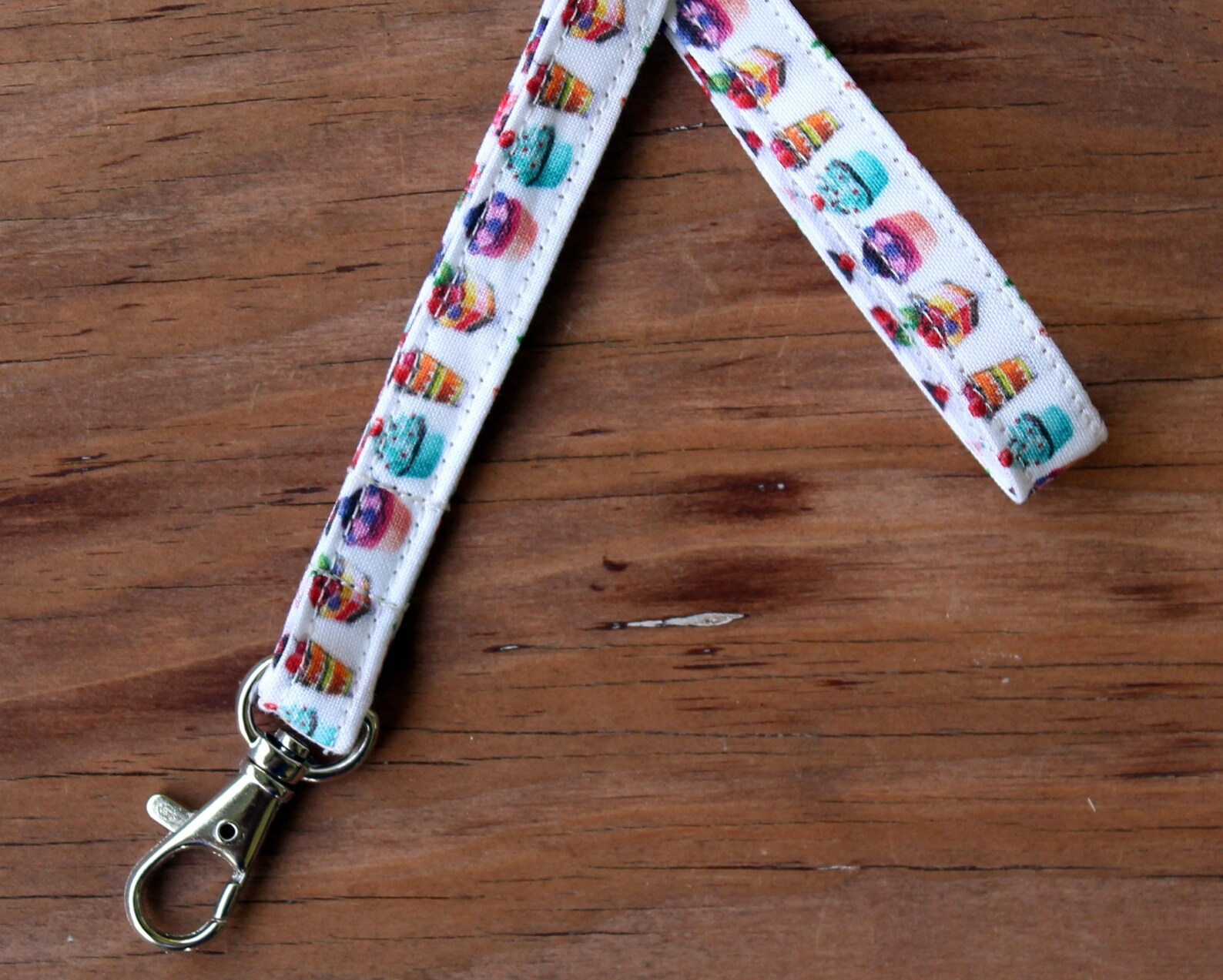 Lanyard, Fun Lanyard With Desserts, Cake, Cupcake, White Cute Lanyard ...