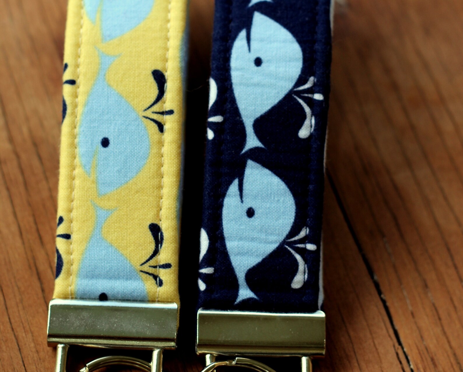 Whale cotton key holder wristlet for keys preppy key fob | Etsy