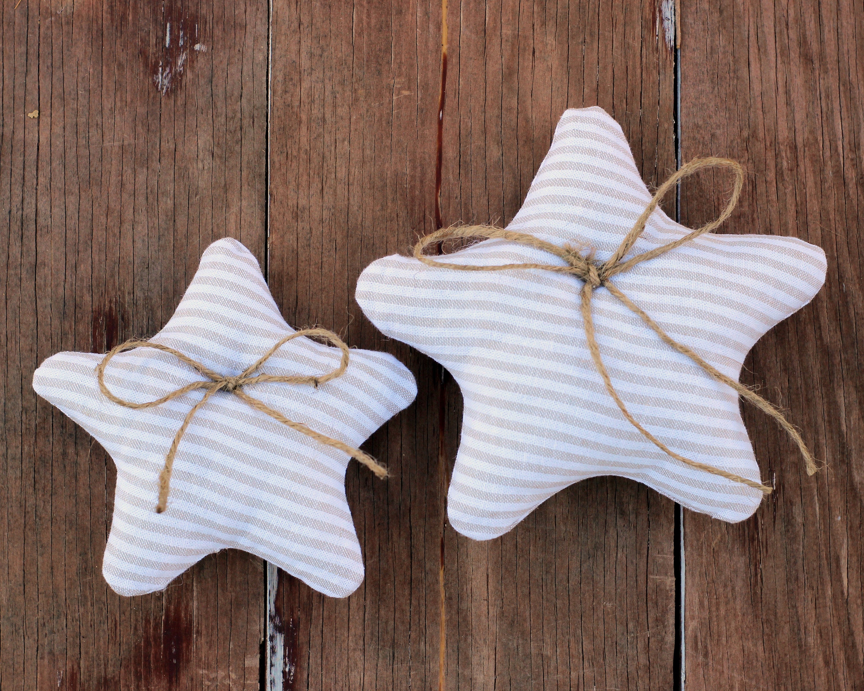 Fabric Stuffed Stars, Farmhouse Patriotic Cotton Stars, Hanging ...