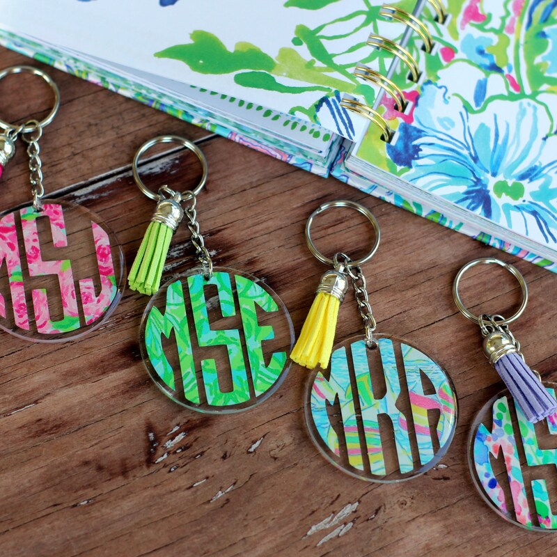 Monogram Keychain - Etsy