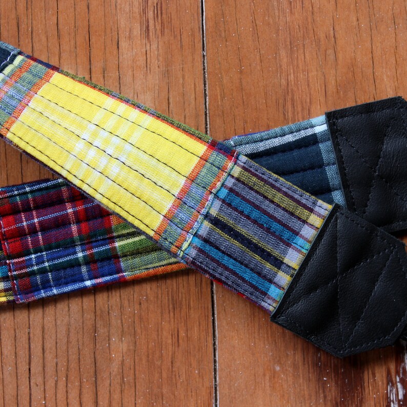 Madras Plaid Patchwork Camera Strap for Men and Women - Etsy