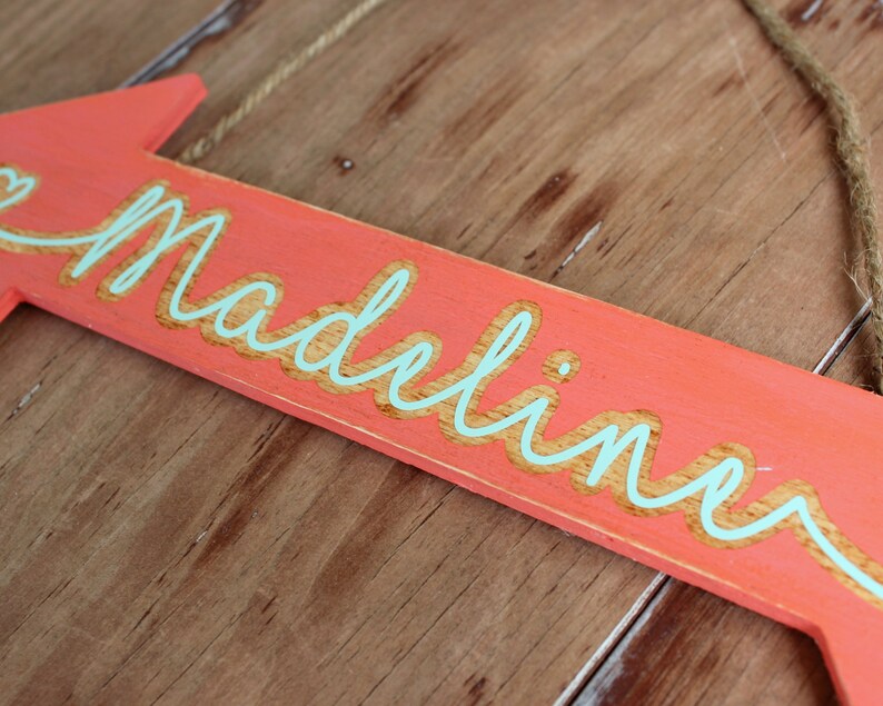 Rustic Arrow Name Sign Bedroom Wall Art Woodsy Arrow Plaque - Etsy