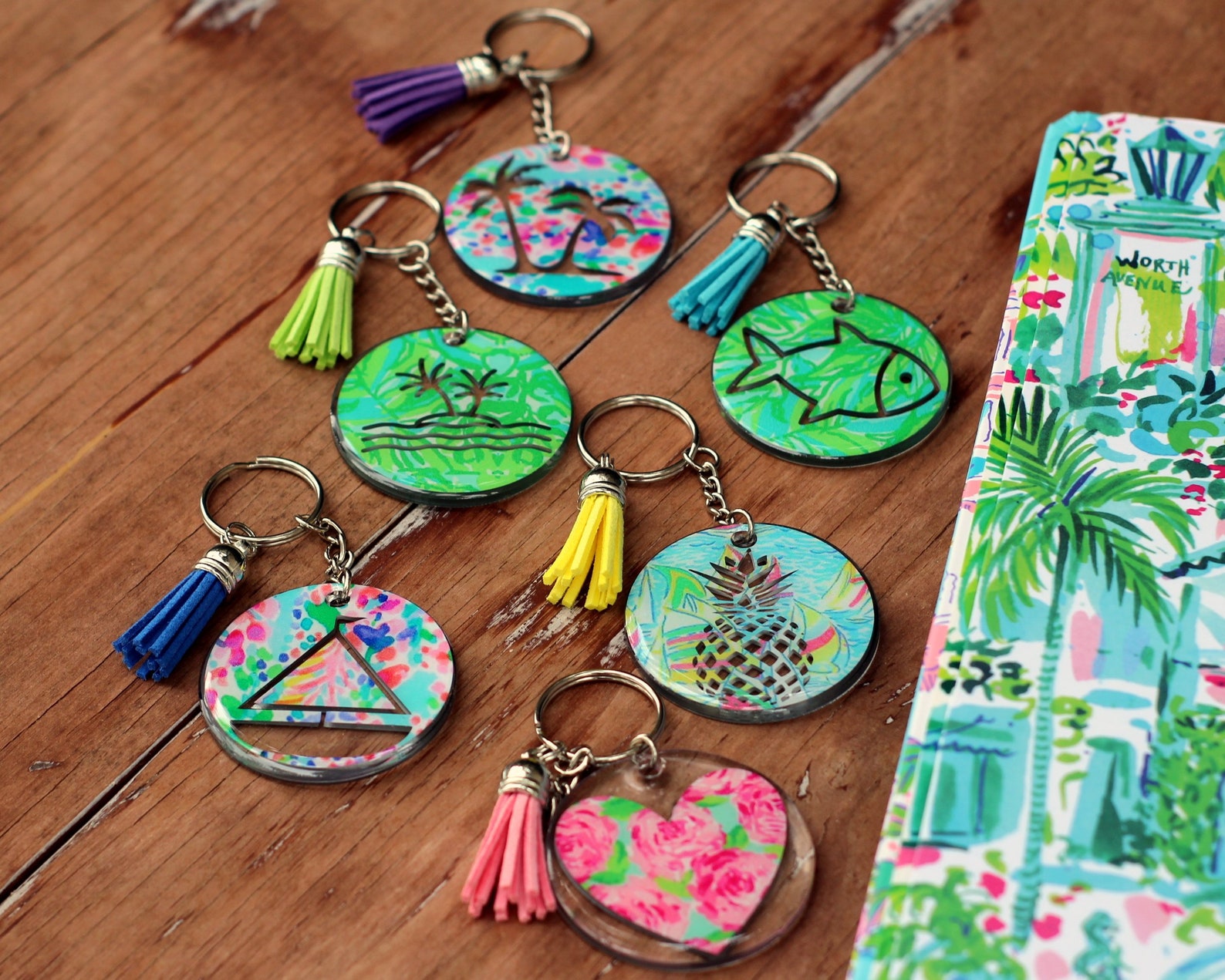LP Inspired Key Chains Tropical Key Chains With Tassel - Etsy