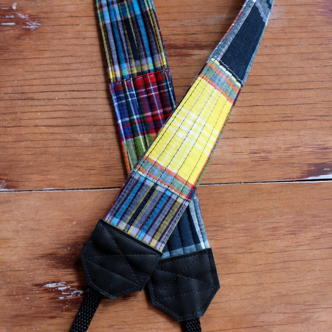 Madras Plaid Patchwork Camera Strap for Men and Women - Etsy