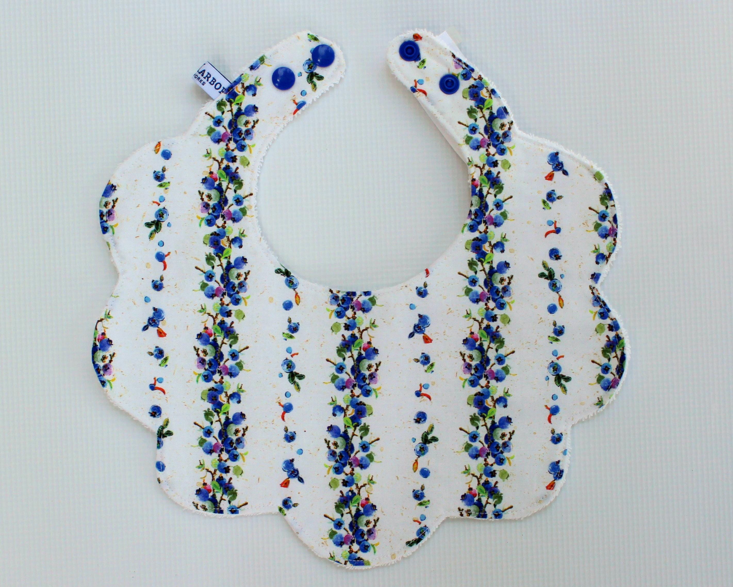 Floral Scalloped Girly Baby Bib, Girls Decorative Absorbent Infant Bib ...