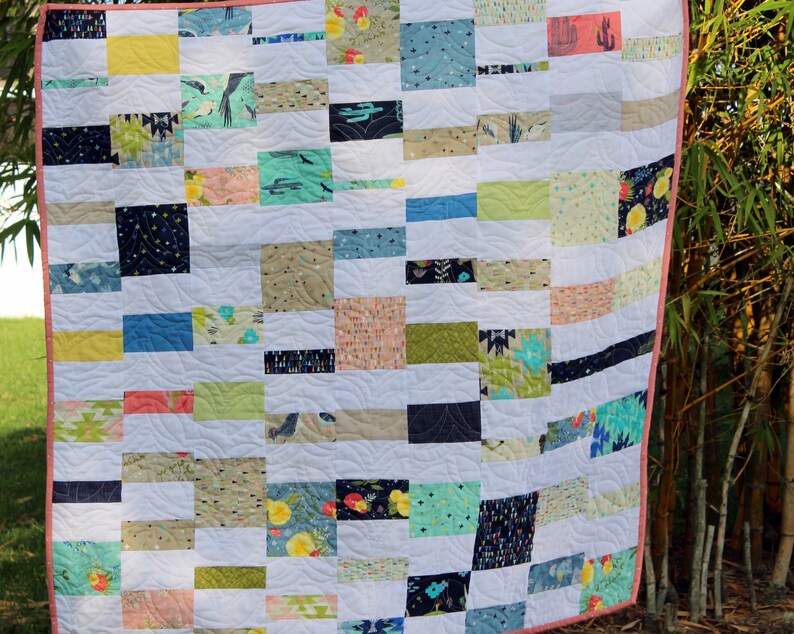 Modern Baby Quilt Modern Baby Girls Quilt Moda Desert Song | Etsy