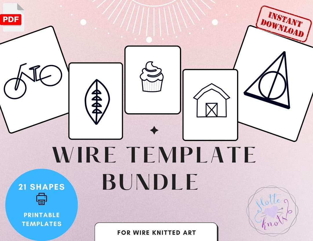 Wire Art Designs Template Bundle | Instant Digital PDF Download ...