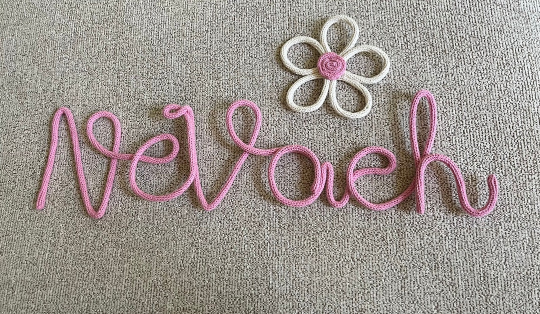 Knitted Wire Names | Custom Names | Rope Signs | Nursery Decor - Etsy