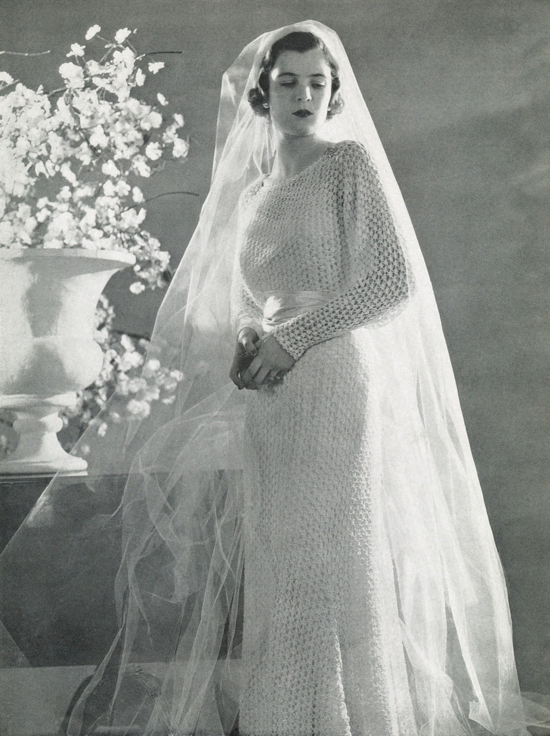 KNITTING PATTERN Vintage Wedding Dress 33-0038-02 Instant Download PDF ...
