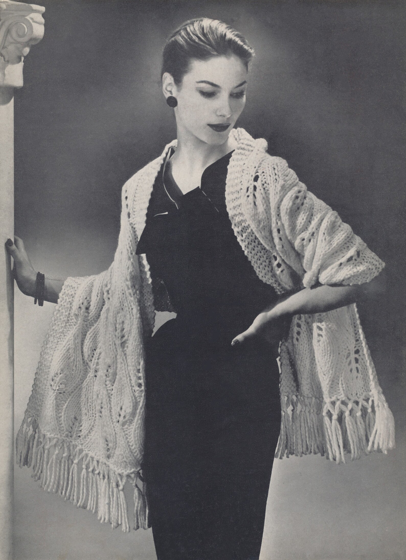 KNITTING PATTERN Vintage Chunky Bulky Stole Wrap Scarf Instant Download ...