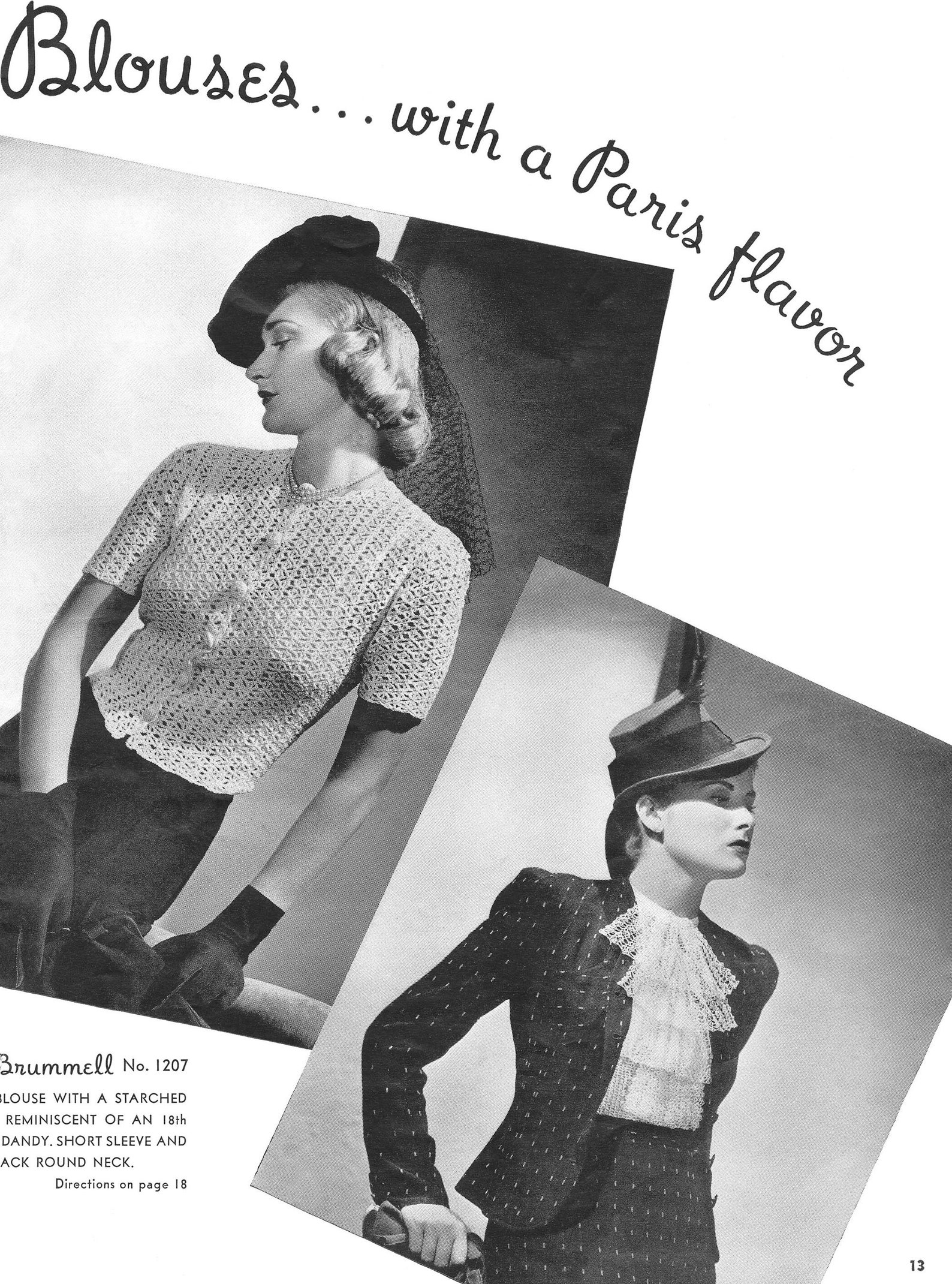Vintage 12 Crocheted Blouses With a French Accent Instant Download PDF ...