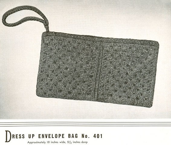 CROCHET PATTERN Vintage Granny Square Envelope Bag Purse 07-0146-02 ...