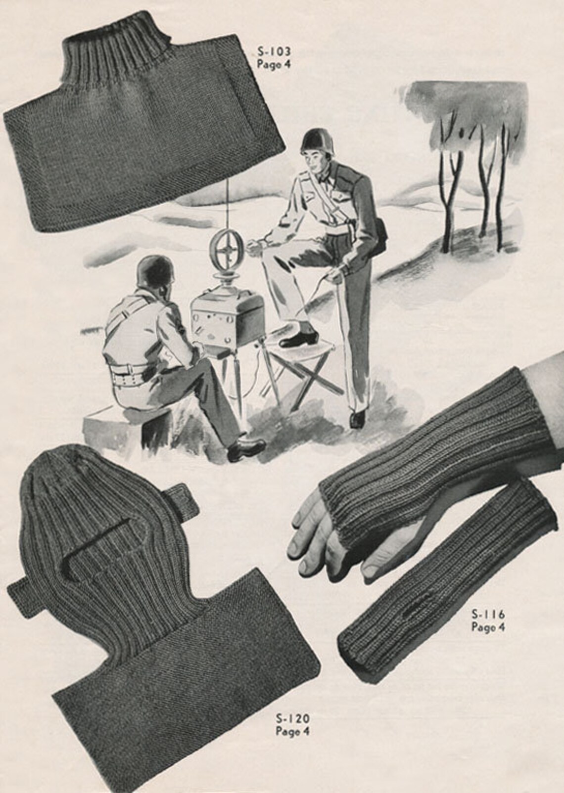 Vintage WWII Military Knitting Patterns Book Knit for Victory Gloves ...