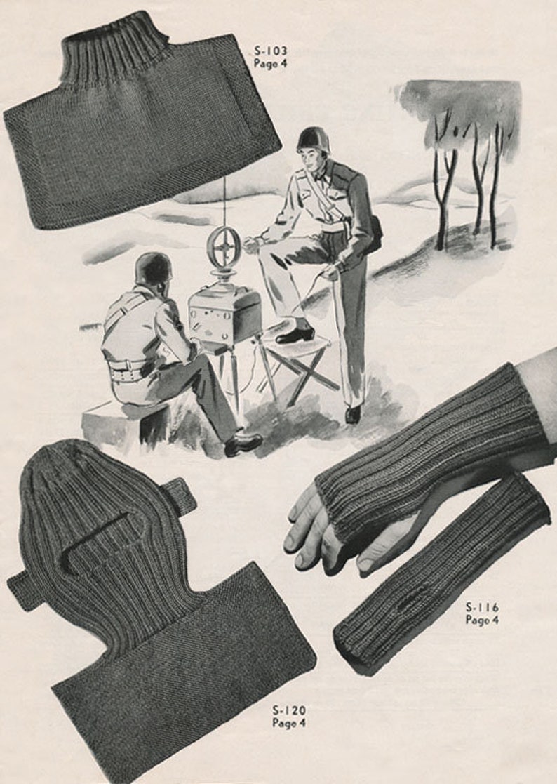 Vintage WWII Military Knitting Patterns Book Knit for Victory Gloves ...