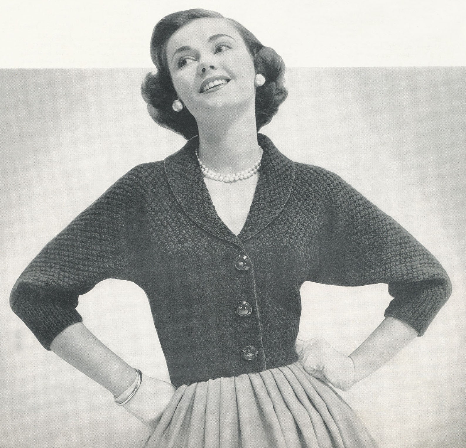 KNITTING PATTERN Vintage Dolman Sleeve Jacket Short Cardigan Sweater 07 ...