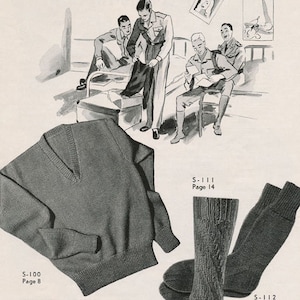Vintage WWII Military Knitting Patterns Book Knit for Victory Gloves ...
