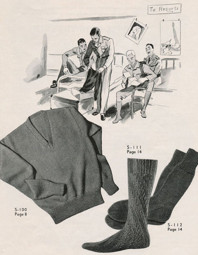 Vintage WWII Military Knitting Patterns Book Knit for Victory Gloves ...