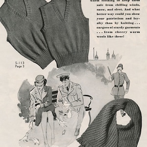 Vintage WWII Military Knitting Patterns Book Knit for Victory Gloves ...