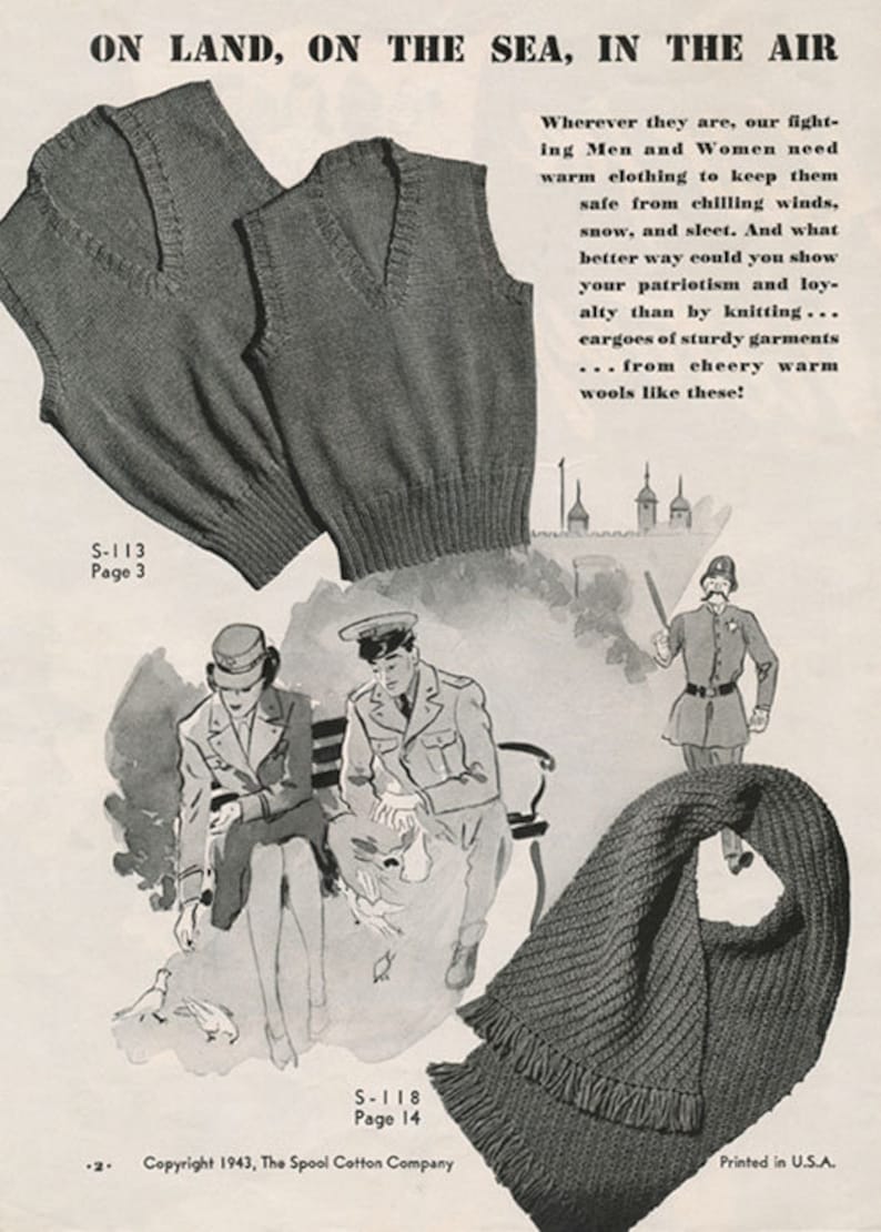 Vintage WWII Military Knitting Patterns Book Knit for Victory - Etsy UK