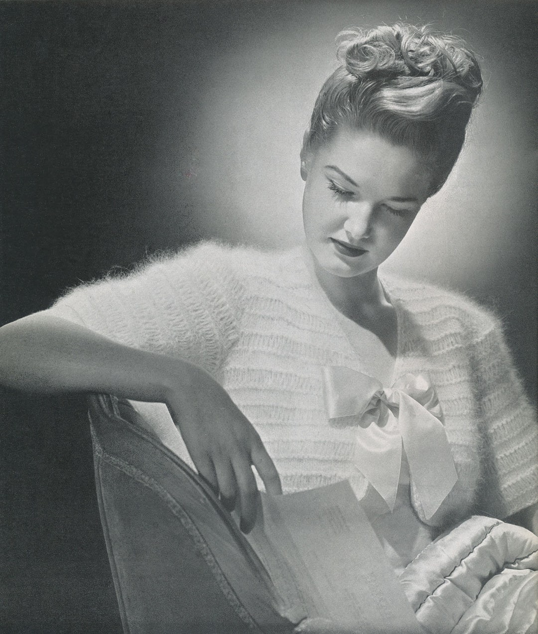 KNITTING PATTERN Vintage Angora Bedjacket Jacket 07-0308-01 Instant ...