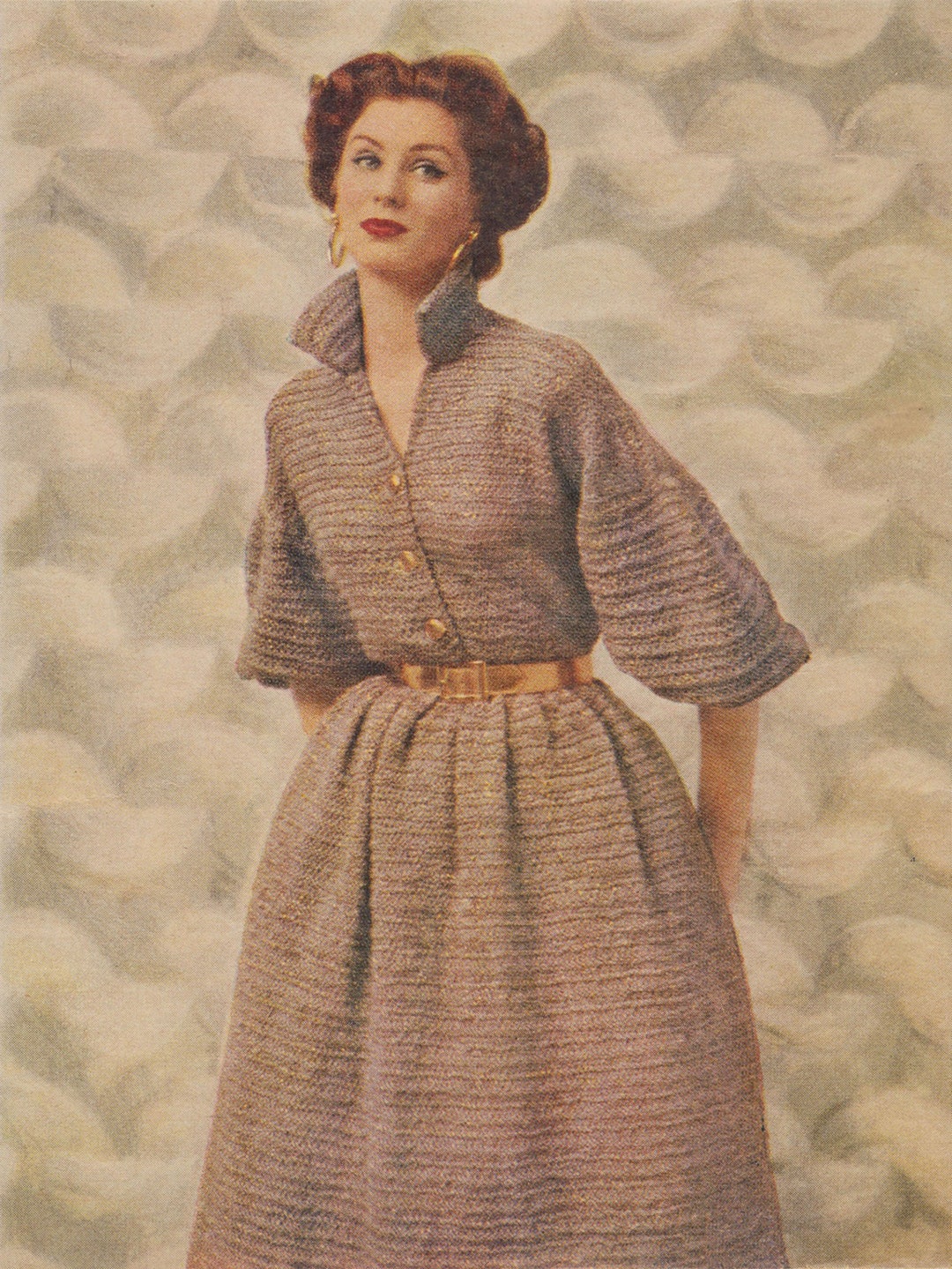 KNITTING PATTERN Vintage 1950s Elizabethan Quick-knit Dress PDF Instant ...