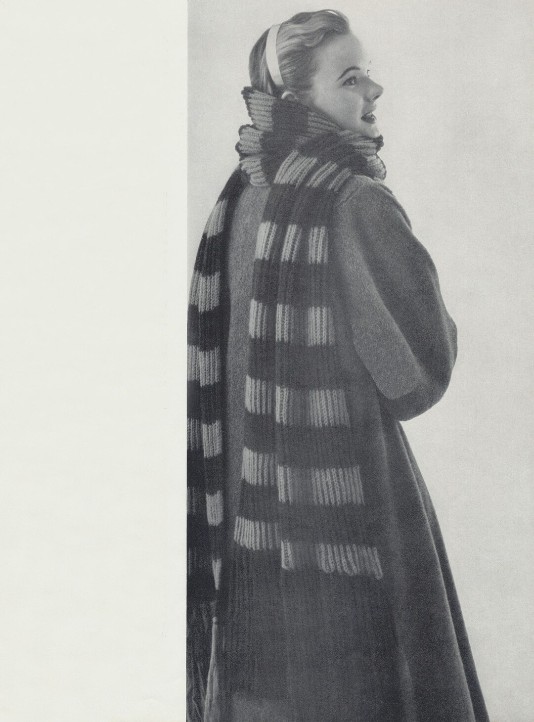 KNITTING PATTERN Vintage School Spirit Wear Stadium Wrap Scarf Instant ...