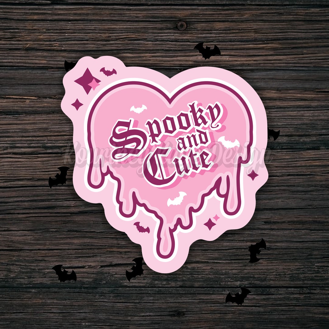 Spooky Cute Sticker, Pastel Goth Stickers, Creepy Kawaii, Gothic Girl ...