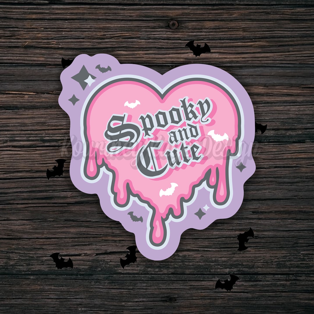 Spooky Cute Sticker, Cute Halloween Stickers, Pastel Goth Stickers ...