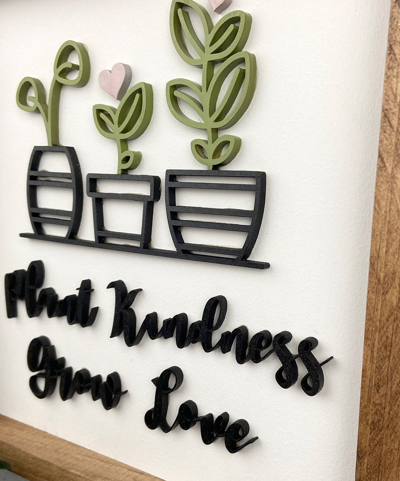 Wooden Sign, Plant Sign, Plant Lover, Wall Decor, Grow Love, Farmhouse ...