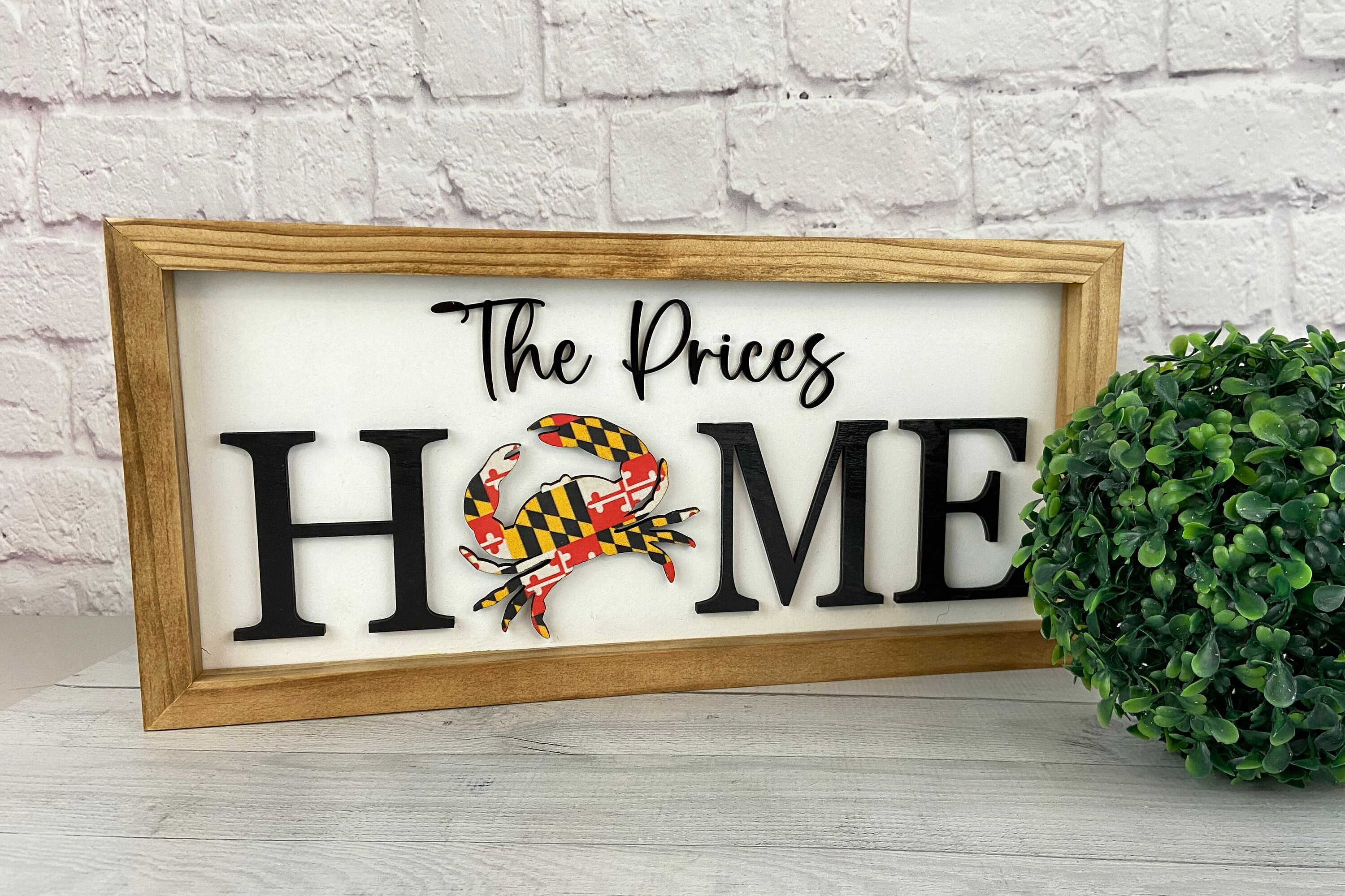 Personalized Maryland Crab HOME Sign, Wall Decor, Maryland Flag, Home ...