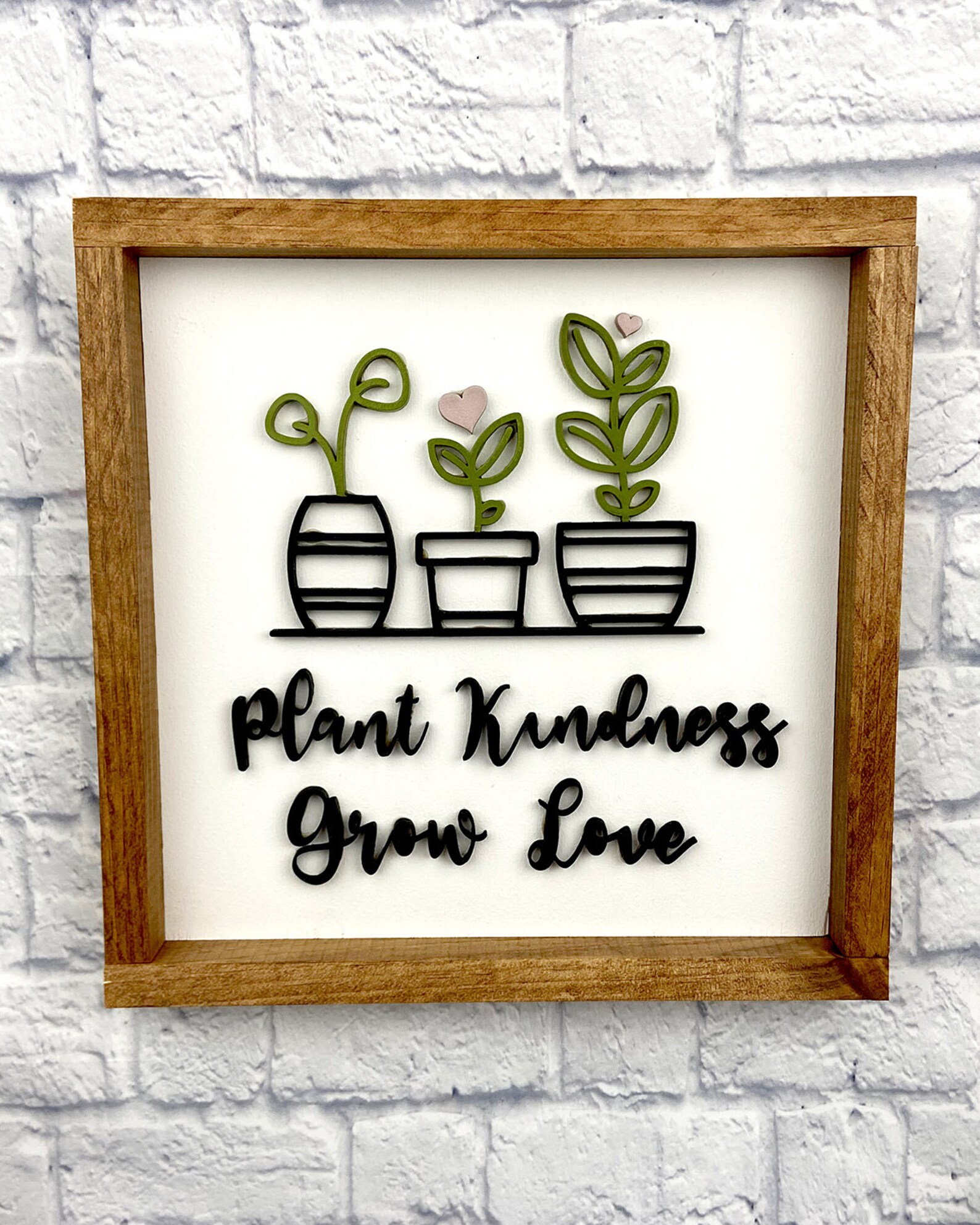 Wooden Sign Plant Sign Plant Lover Wall Decor Grow Love - Etsy