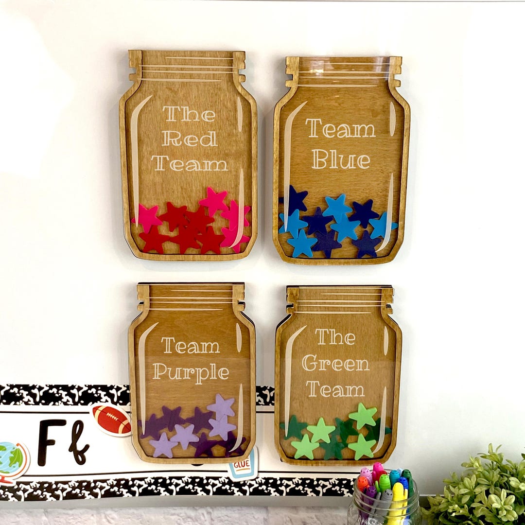 Team Reward Jars, Personalized Star Jars, Classroom Teams, Incentive ...