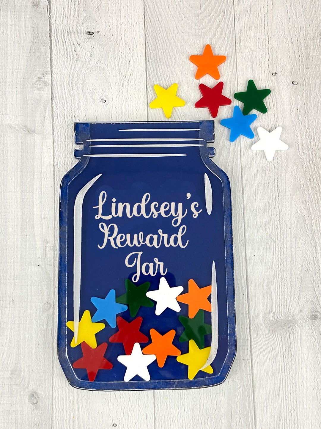Blue Personalized Star Jar, Reward System, Home and Classroom Incentive ...