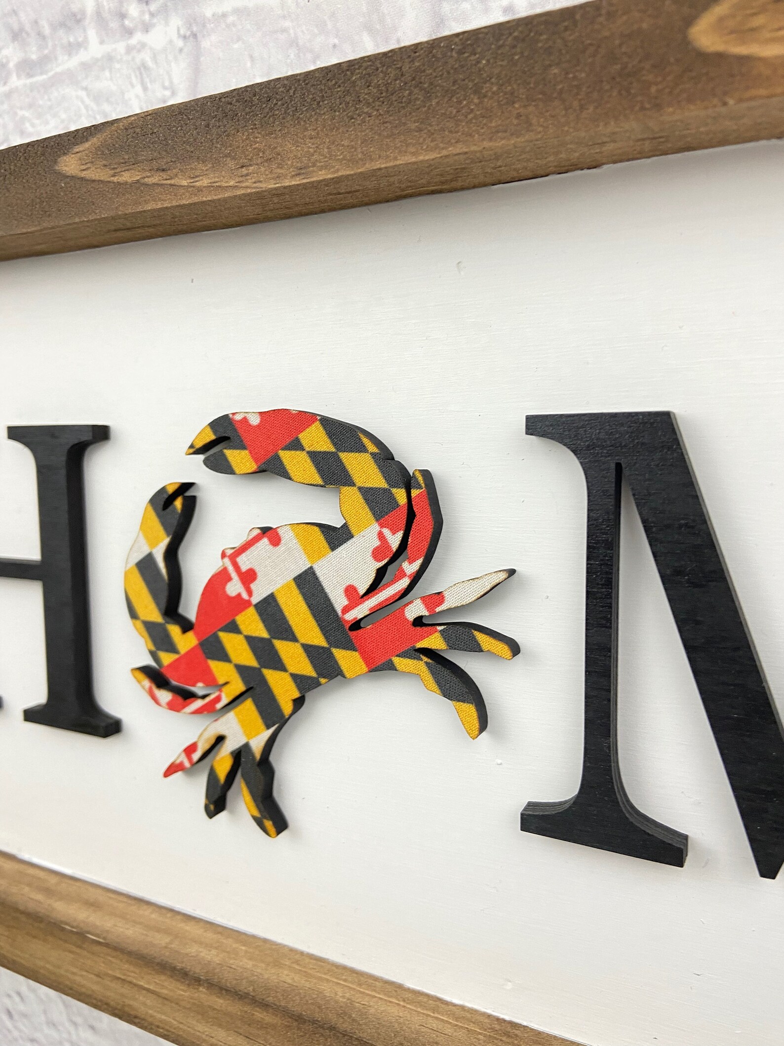 Maryland Crab HOME Sign, Wall Decor, Maryland Flag, Home Sign, Home ...