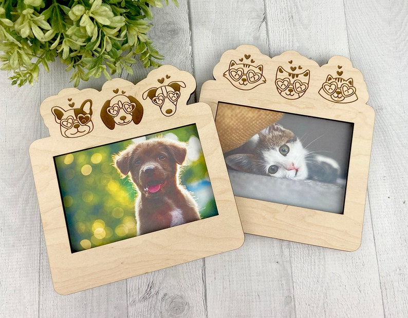 Personalized Dog and Cat Frame, Dog Lover, Cat Lover, Table Decor, Wood ...