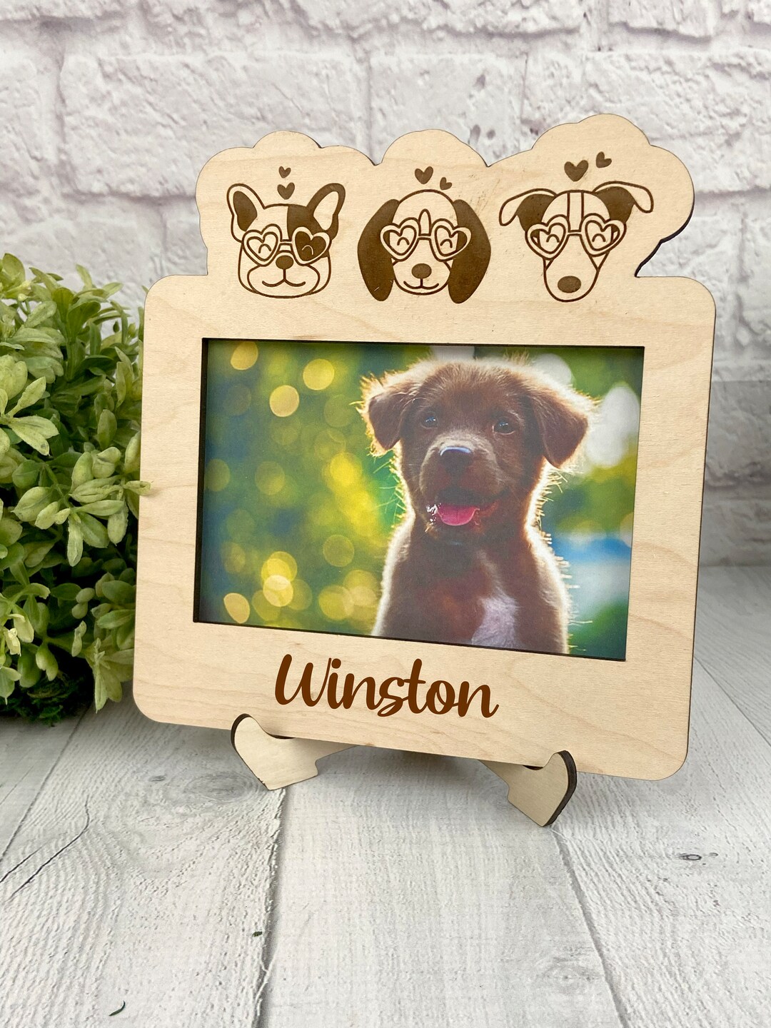 Personalized Dog Frame, Dog Lover, Table Decor, Wood Photo Frame, Photo ...
