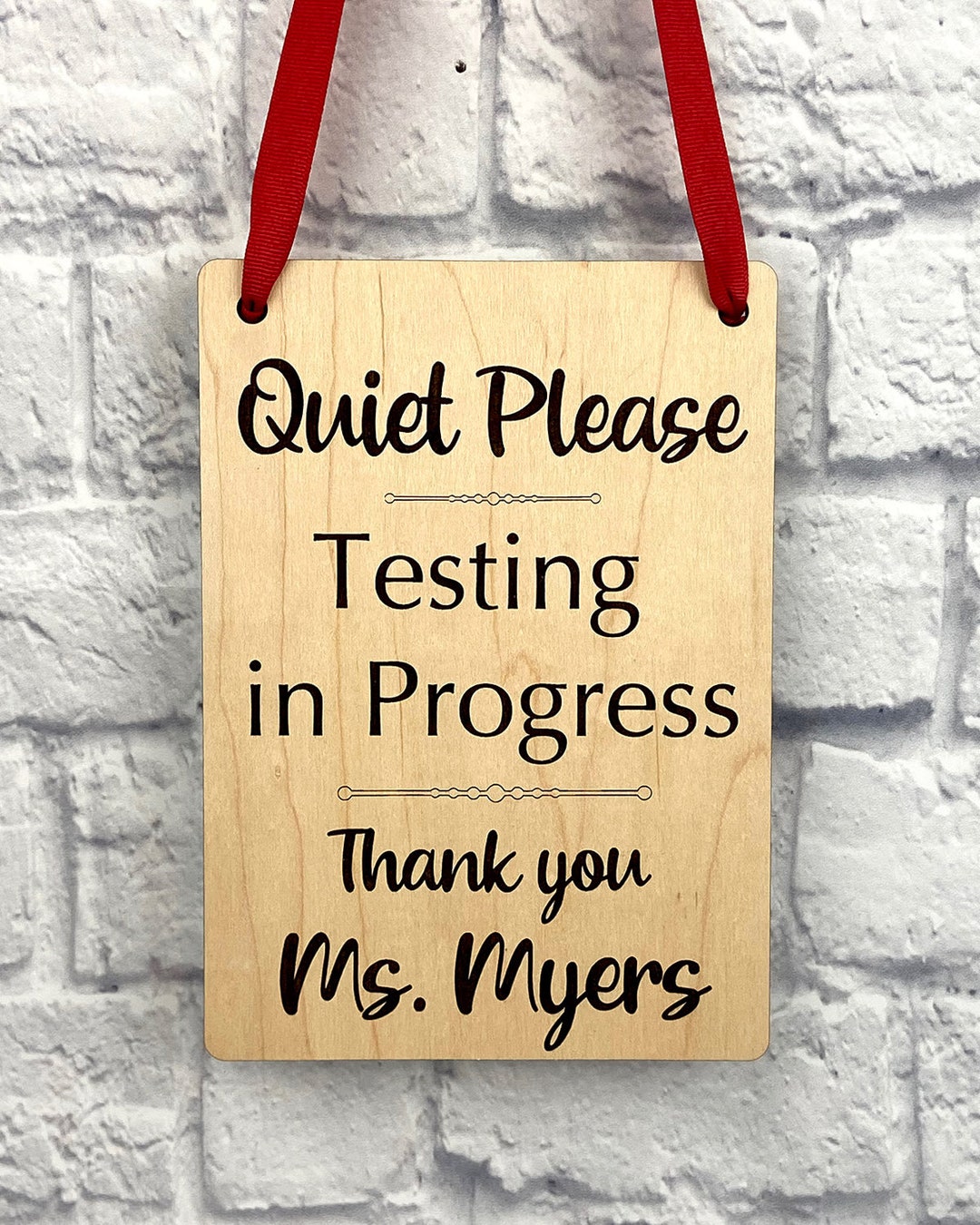 Wooden Testing Signs, Teacher Sign, Door Hanger, School, Do Not Disturb ...