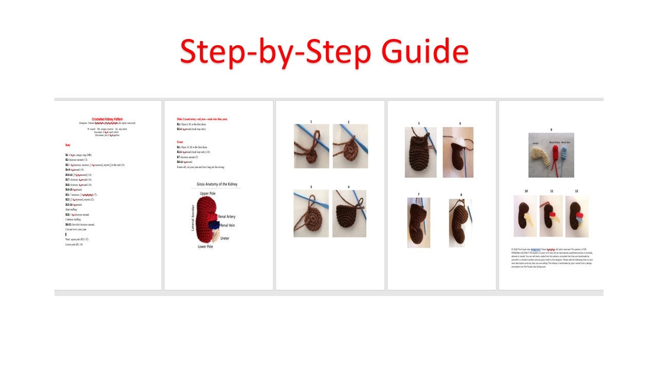 Crocheted Kidney Pattern, Crochet Pattern, Kidney, Pdf Pattern ...