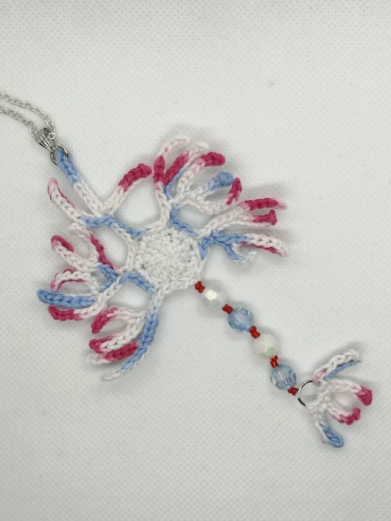 Crocheted neuron necklace | Etsy