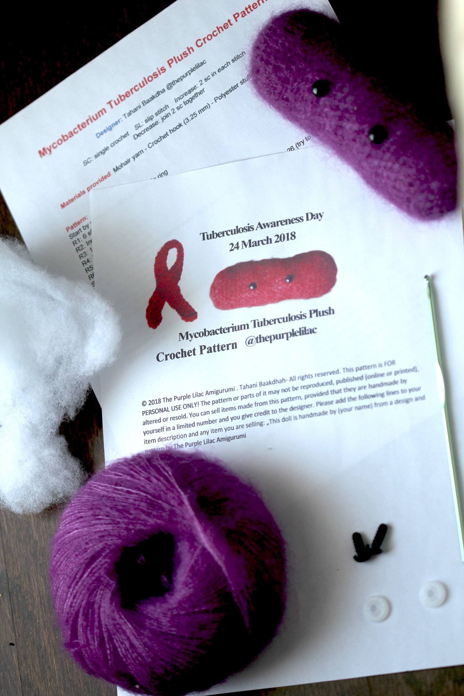 Mycobacterium Tuberculosis Plush Crochet Pattern Crochet - Etsy