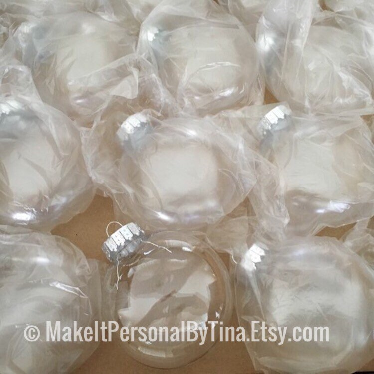 Qty of 20 - 80mm Clear Plastic Flat Disc Christmas Ornaments