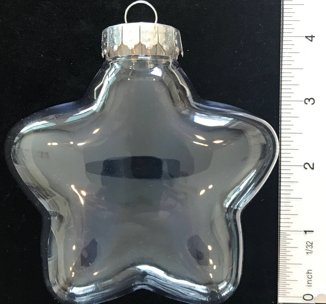 Sample of 2 100mm Clear Plastic Star Christmas Ornaments | Etsy