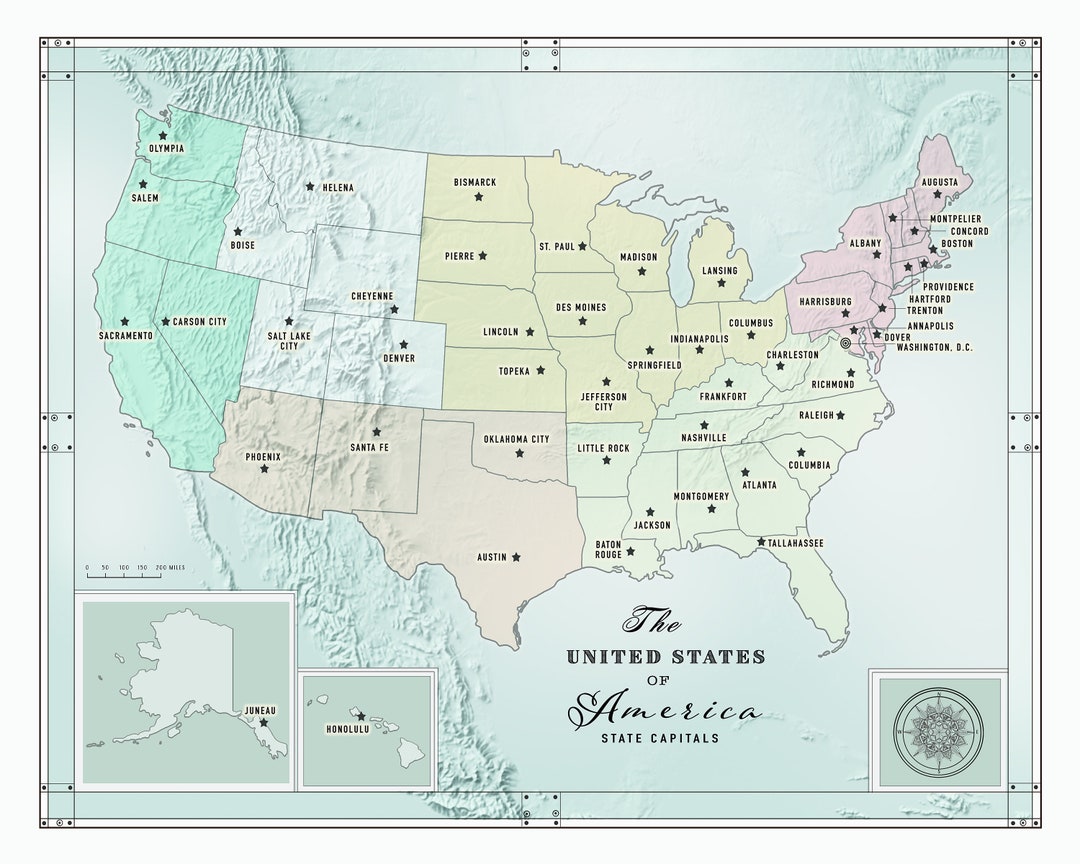 Printable USA Map Kit (set of 3) - Etsy