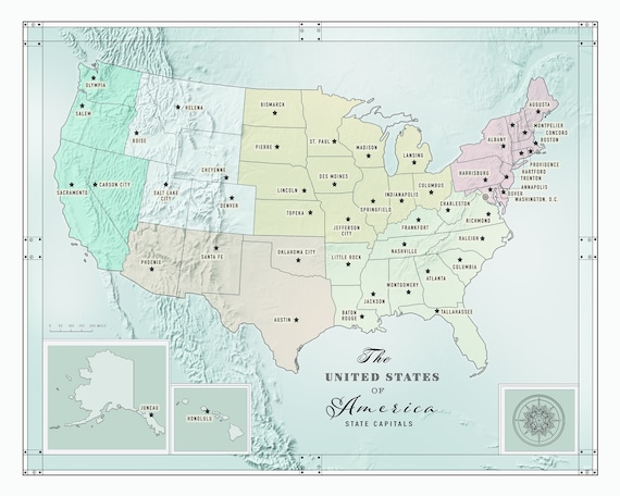Printable USA Map Kit set of 3 - Etsy