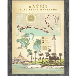 Personalized Long Beach Marathon Map Print - Etsy
