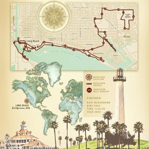 Personalized Long Beach Marathon Map Print - Etsy