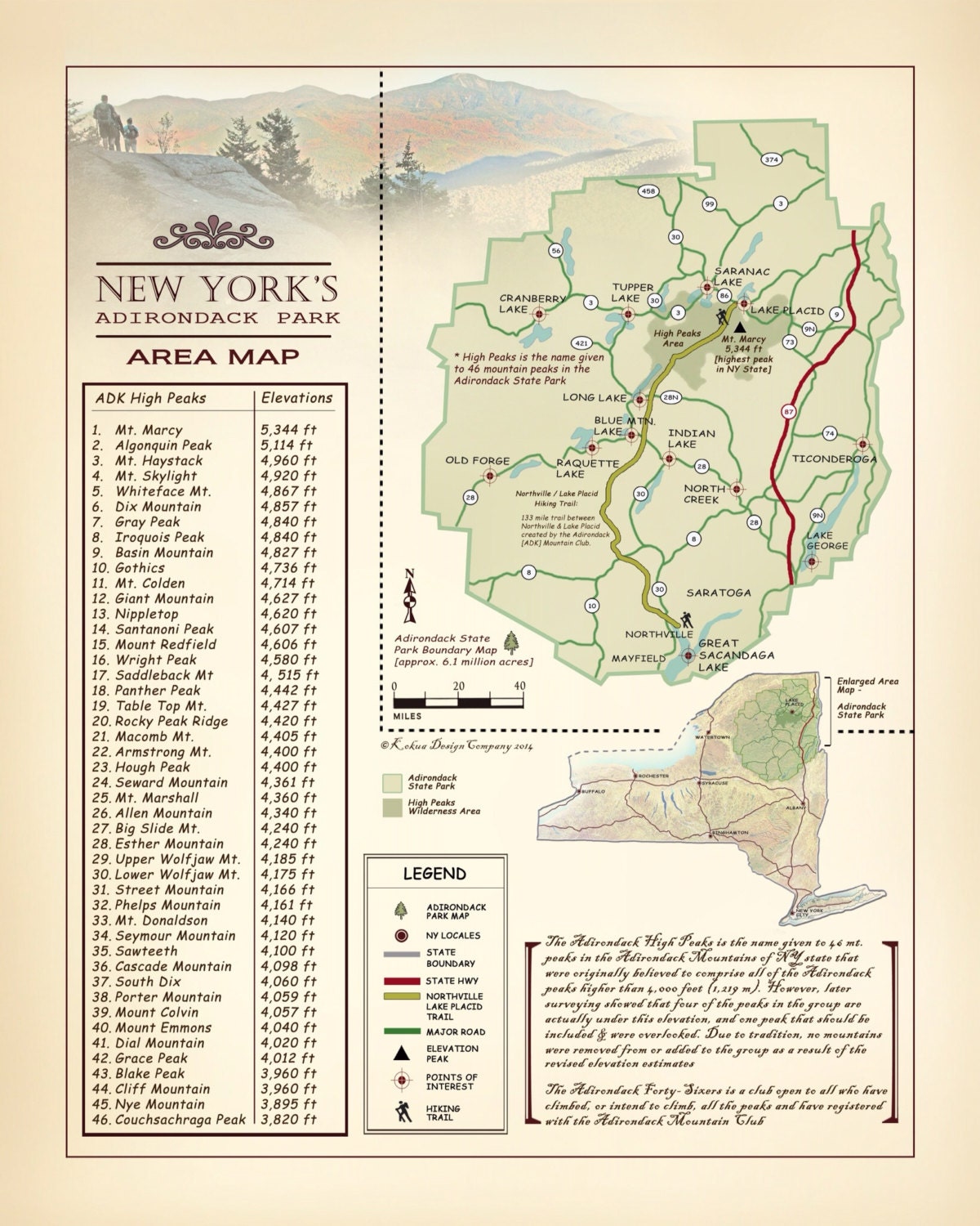 New York Adirondack Park Map